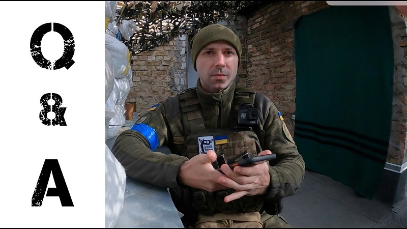 Ukrainian Soldier Conducts Q and A for his Vlog