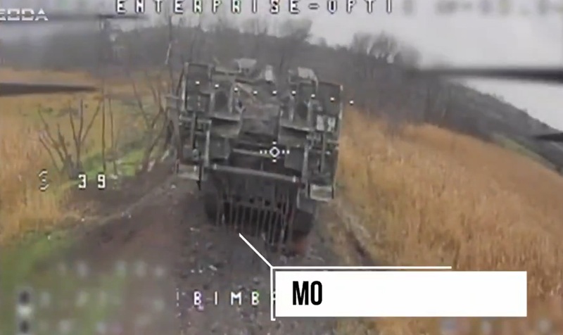 Bridge Laying Tank Gets Hit by Drone