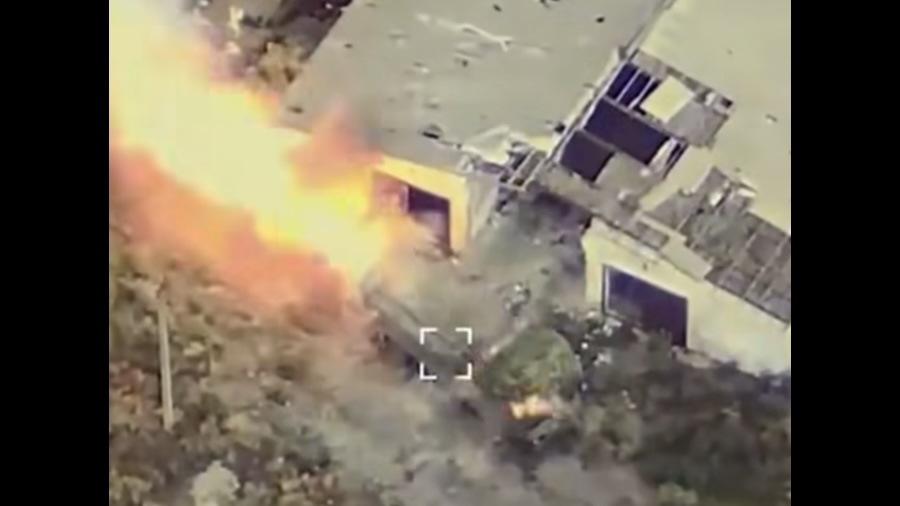 Grad Rocket Launches Through Crew Members