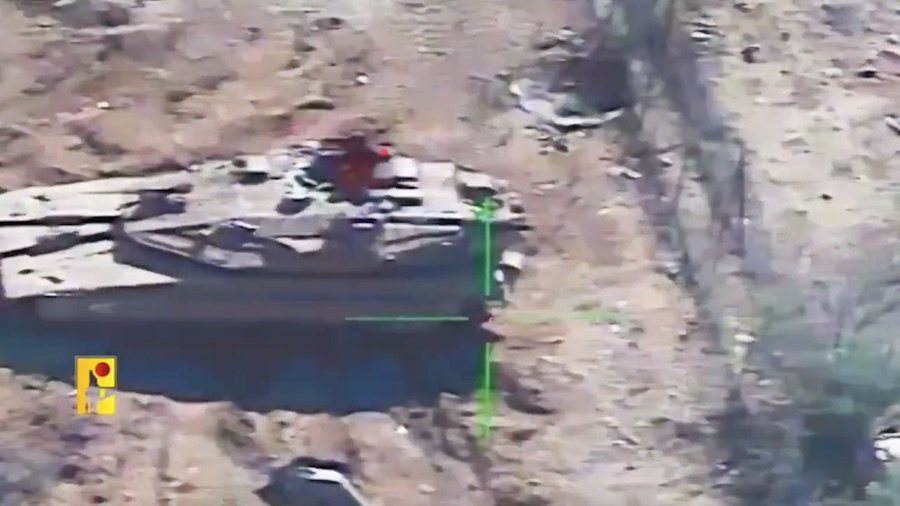 Hezbollah ALMAS ATGM Hits Merkava Tank