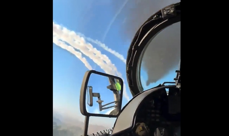 Mi-24 Lobs Rockets at Russian Positions