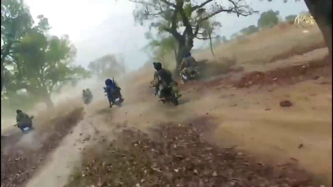 Motorcycle Cavalry Swarm Army Position In Burkina Faso
