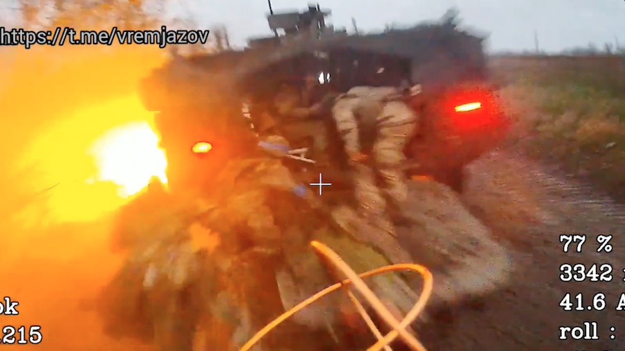 Stryker Hit While Ramp Open