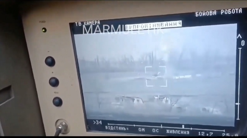 Stugna-P Anti-Tank Guided Missile Strike on Russian Armor