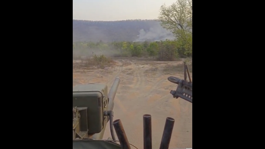 Thai M48 Patton Lights Up Cambodian Military