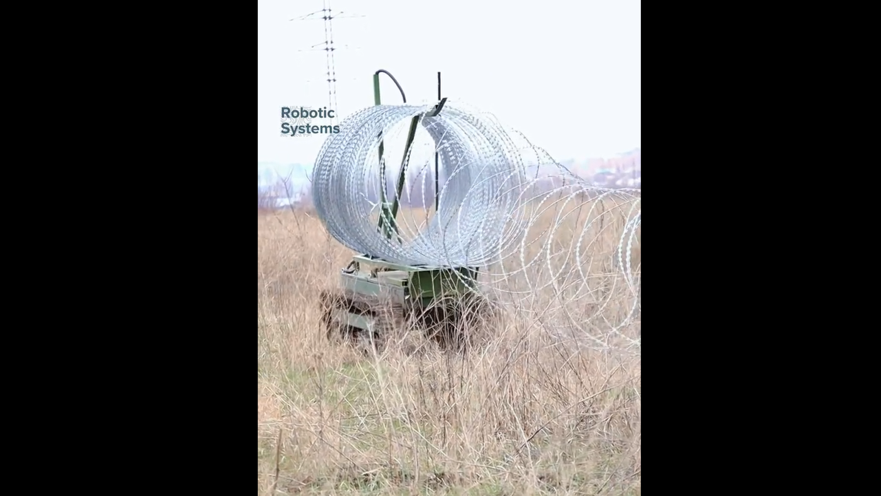 Ukrainian Robot Emplaces Wire Obstacle